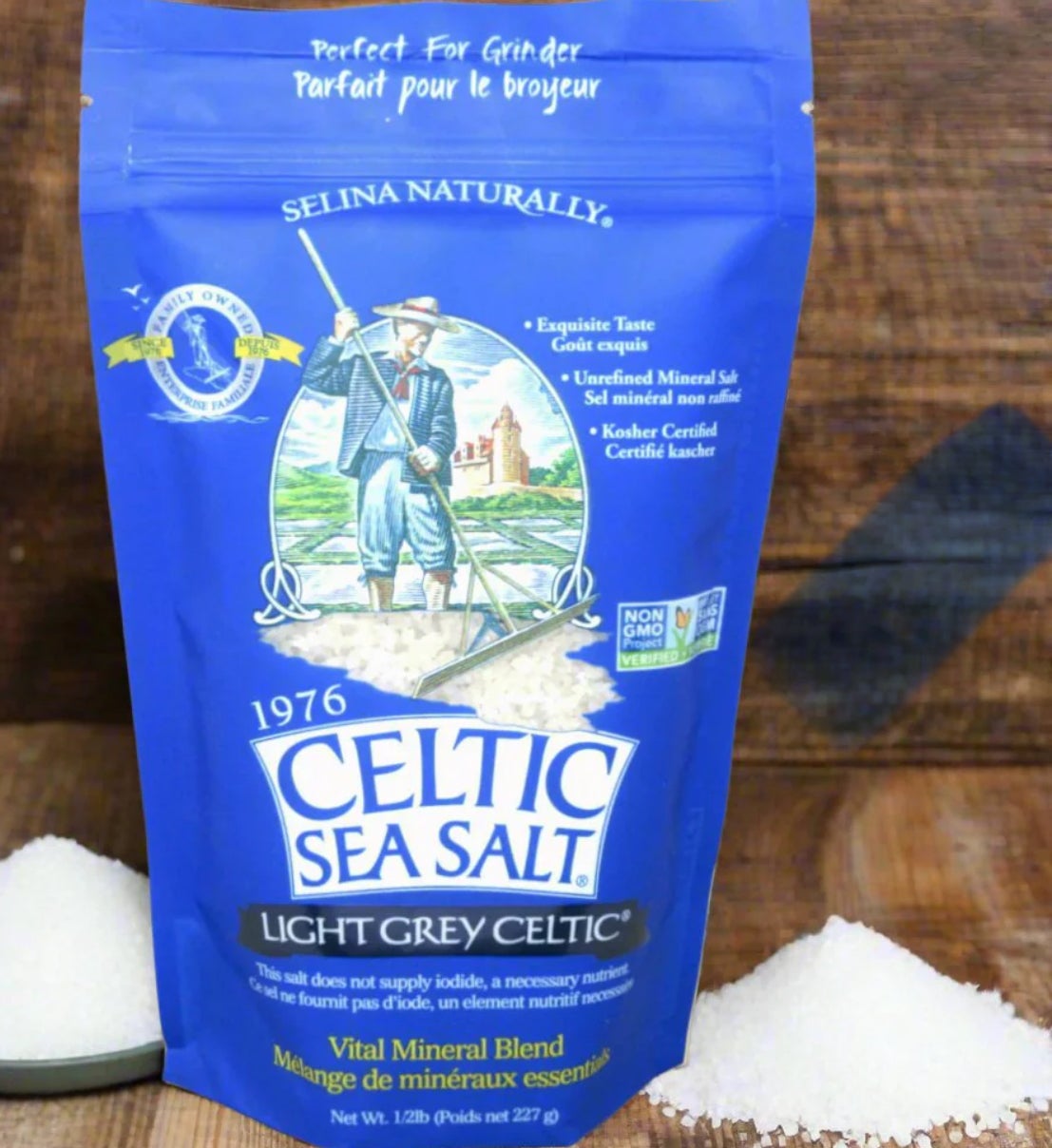 Selina Celtic Sea Salt Fine Ground 227g | Herb & Stone
